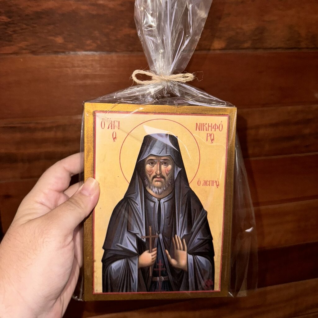 Ícone São Niceforo, o leproso 15cm – Ateliê Magnificat